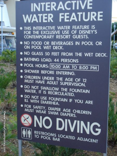Pool Rules | Disney's Contemporary Resort Fan Site